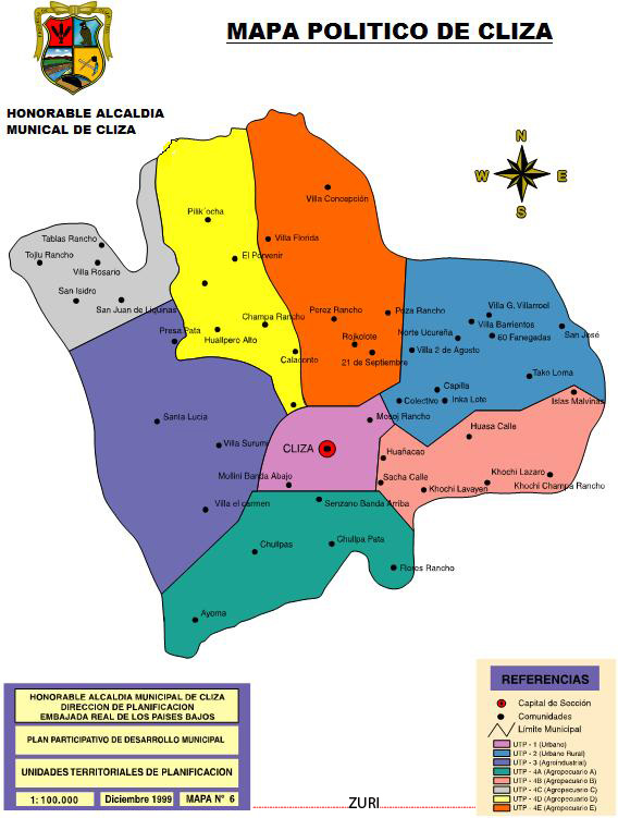 CLIZA COCHABAMBA BOLIVIA: MAPA POLITICO DE CLIZA BOLIVIA